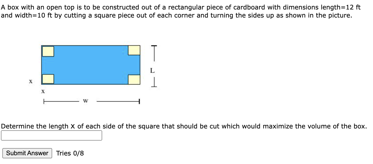 Solved A box with an open top is to be constructed out of a | Chegg.com
