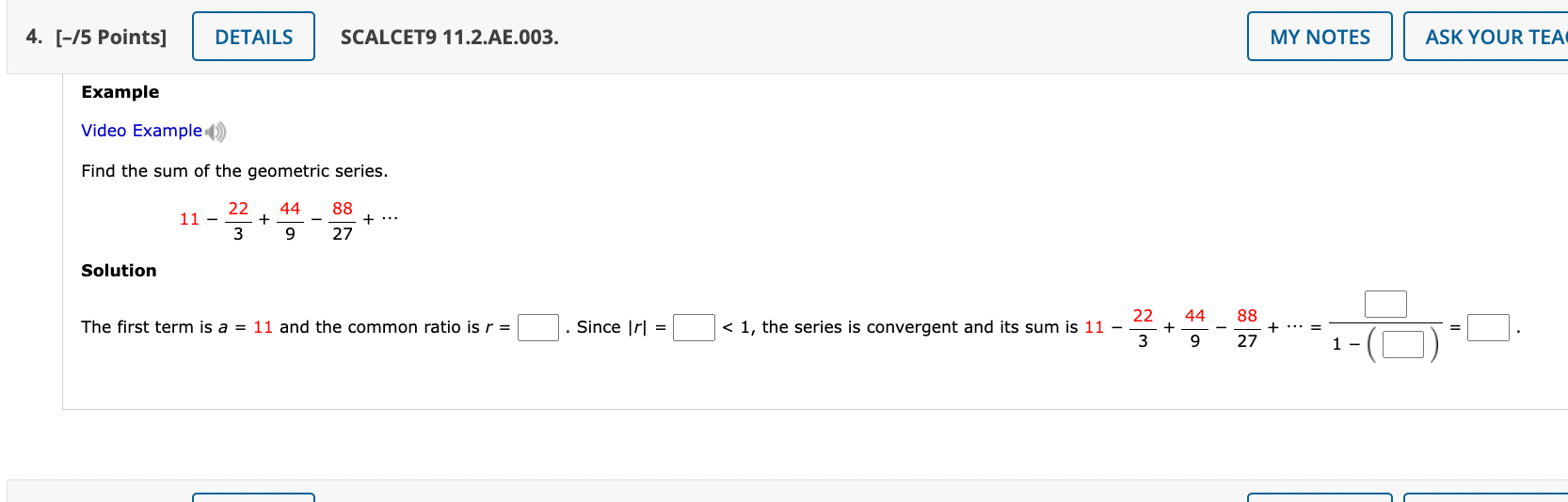 Solved 4. [-15 Points] DETAILS SCALCET9 11.2.AE.003. MY | Chegg.com
