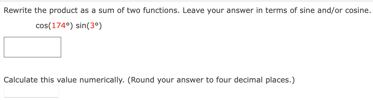 Solved Rewrite the product as a sum of two functions. Leave | Chegg.com