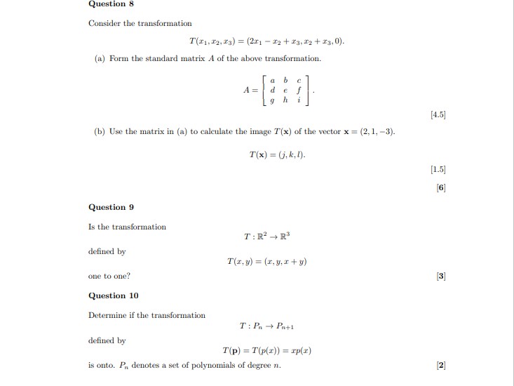 Solved Consider the transformation | Chegg.com