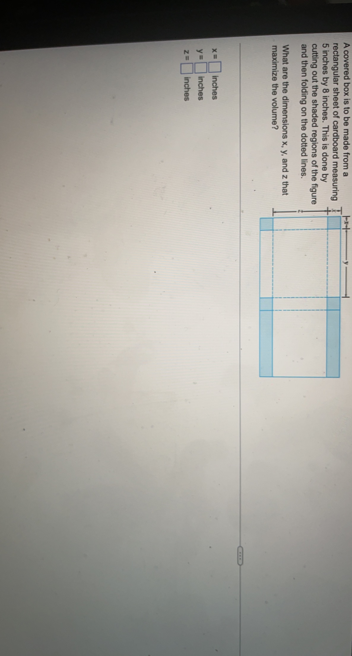 Solved A covered box is to be made from a rectangular sheet | Chegg.com