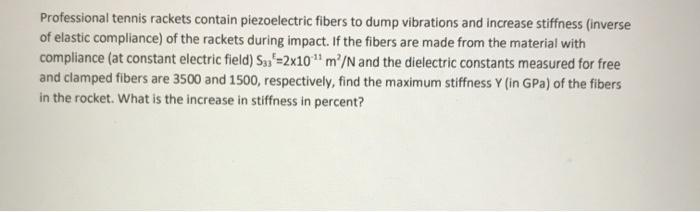 Solved Professional tennis rackets contain piezoelectric | Chegg.com