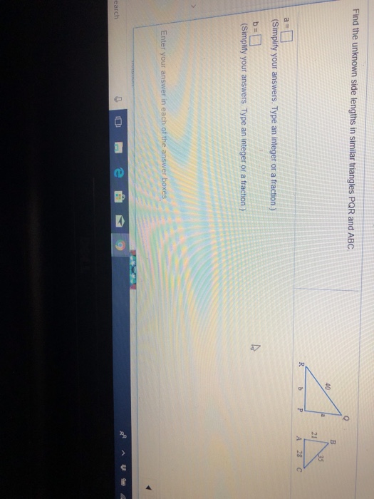 Solved Find the unknown side lengths in similar triangles | Chegg.com
