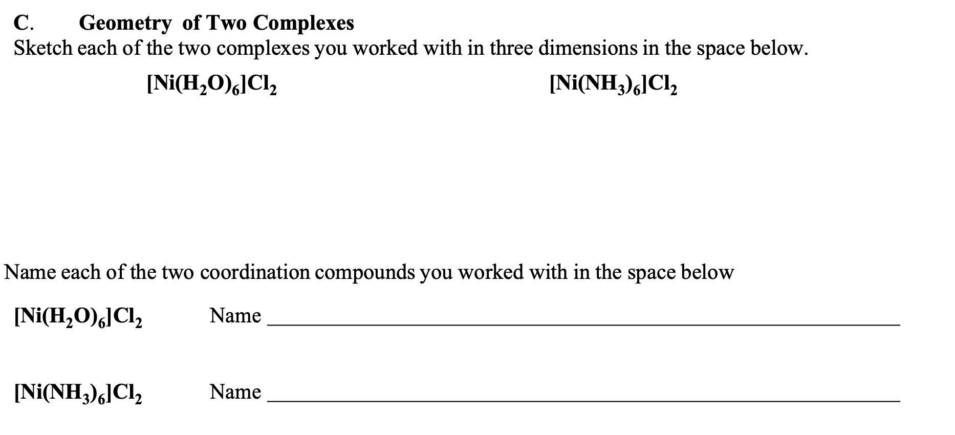 Solved C. Geometry of Two Complexes Sketch each of the two | Chegg.com