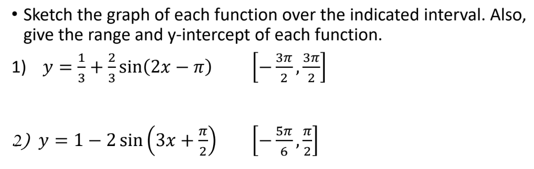 Solved - Sketch the graph of each function over the | Chegg.com