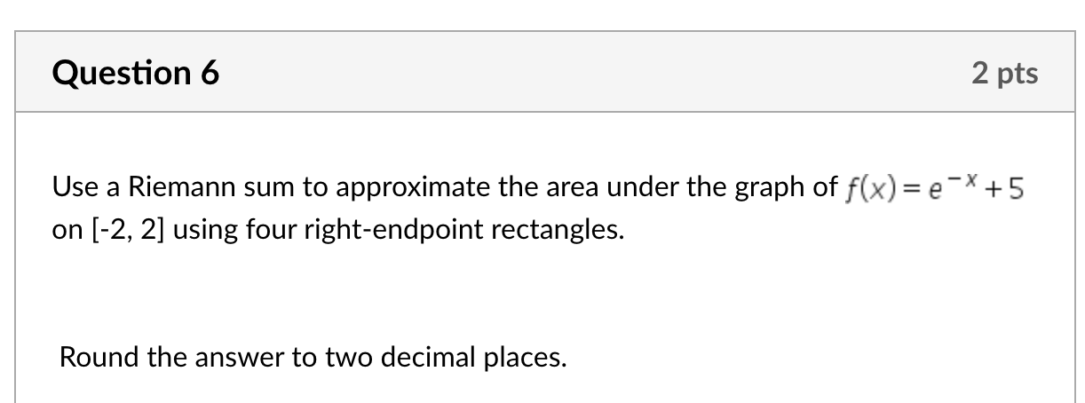 Solved Use a Riemann sum to approximate the area under the | Chegg.com