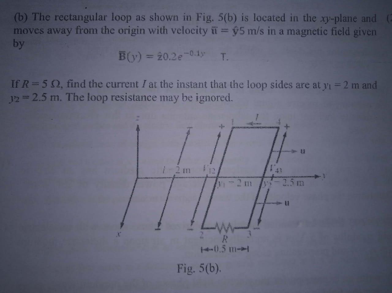 Solved (b) The rectangular loop as shown in Fig. 5(b) is | Chegg.com