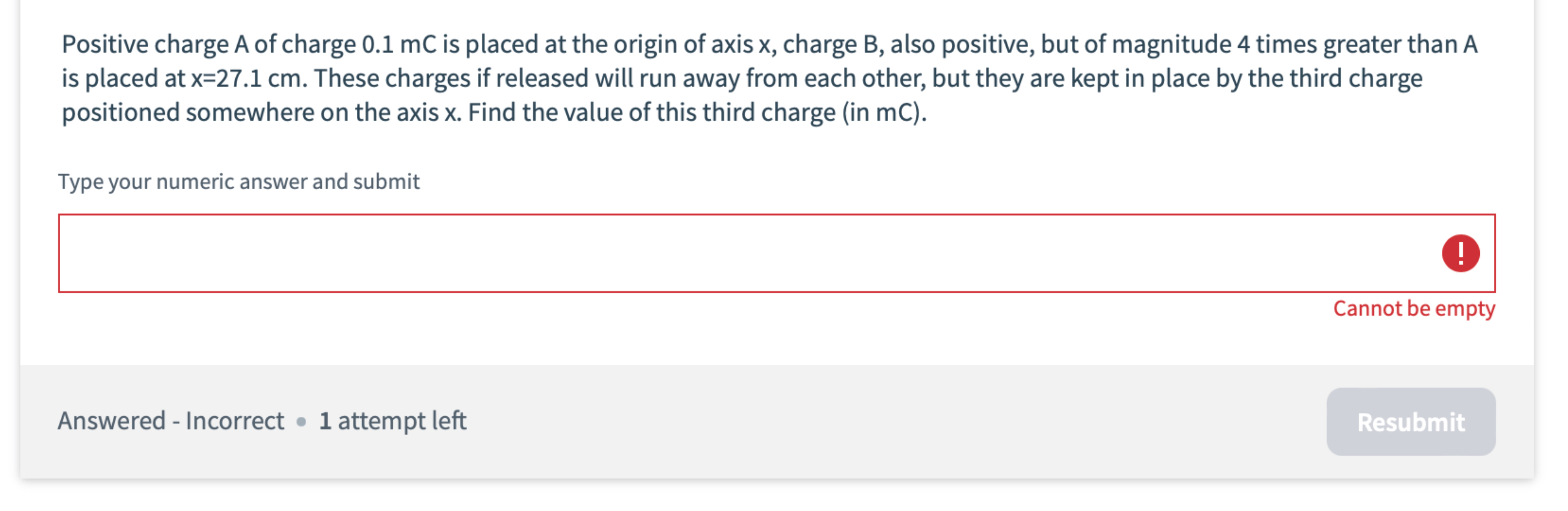 Solved Positive charge A ﻿of charge 0.1mC ﻿is placed at the | Chegg.com