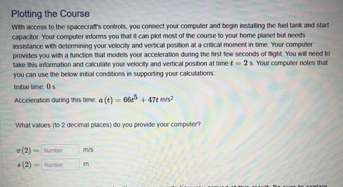 Solved Plotting the Course With access to the spacecraft's | Chegg.com