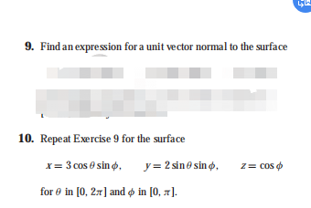 Solved 9. Find an expression for a unit vector normal to the | Chegg.com