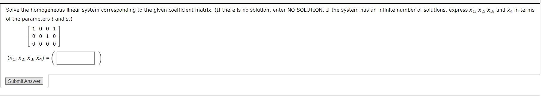 Solved Solve the homogeneous linear system corresponding to | Chegg.com