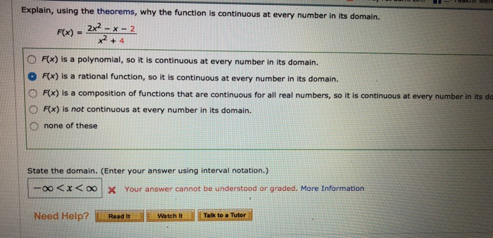 Solved Explain, using the theorems, why the function is | Chegg.com