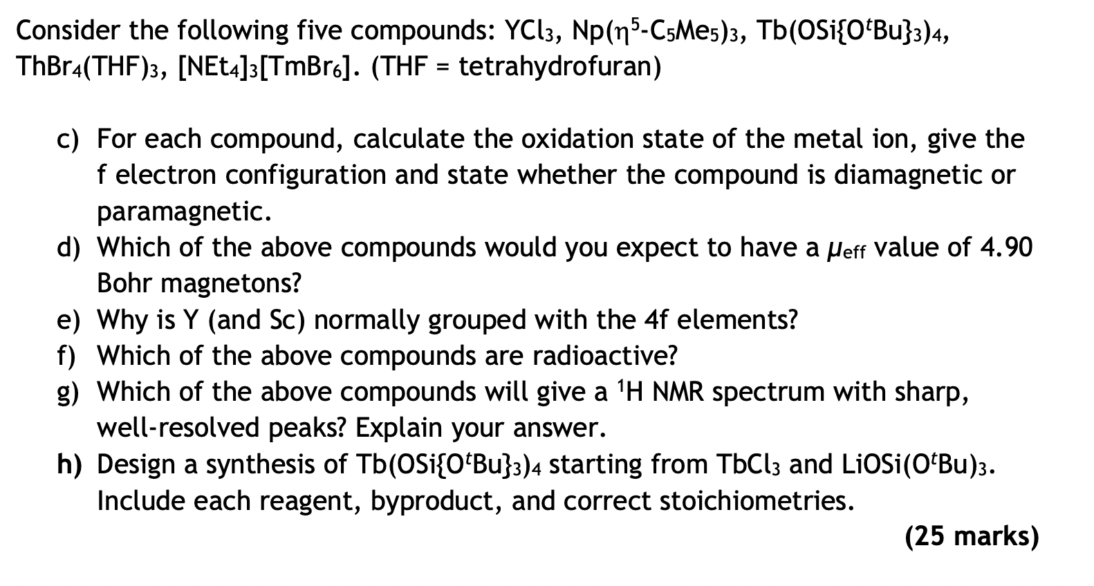 Solved Consider the following five compounds: | Chegg.com