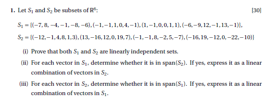 Solved Let S1 And S2 Be Subsets Of R6 [30] S1 Æ { ¡7 8