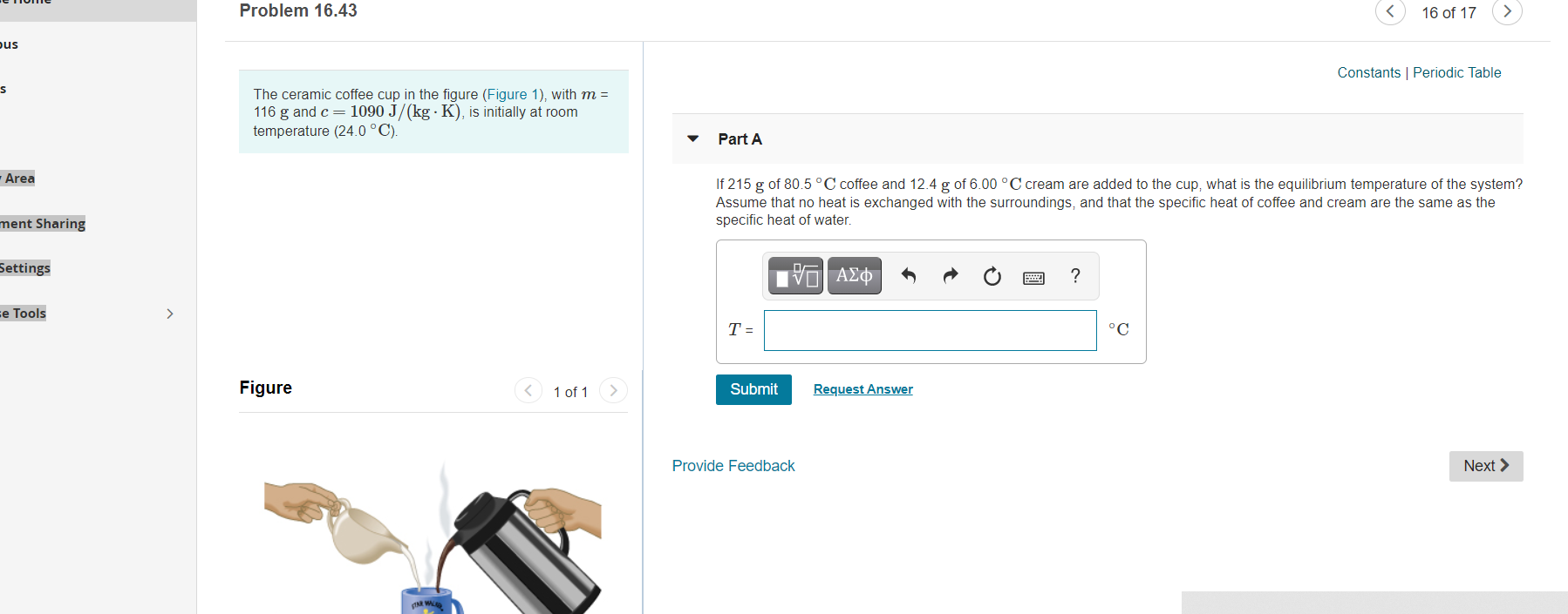 Solved Problem 16.43 16 of 17 bus Constants Periodic Table s | Chegg.com
