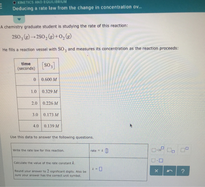 Solved OKINETICS AND EQUILIBRIUM Deducing a rate law from | Chegg.com