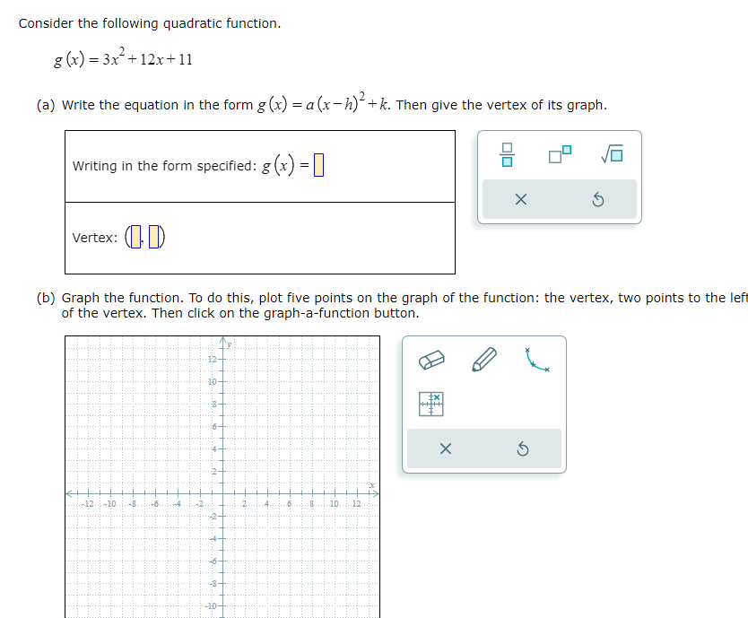 Solved Consider the following quadratic function. \\[ g(x)=3 | Chegg.com