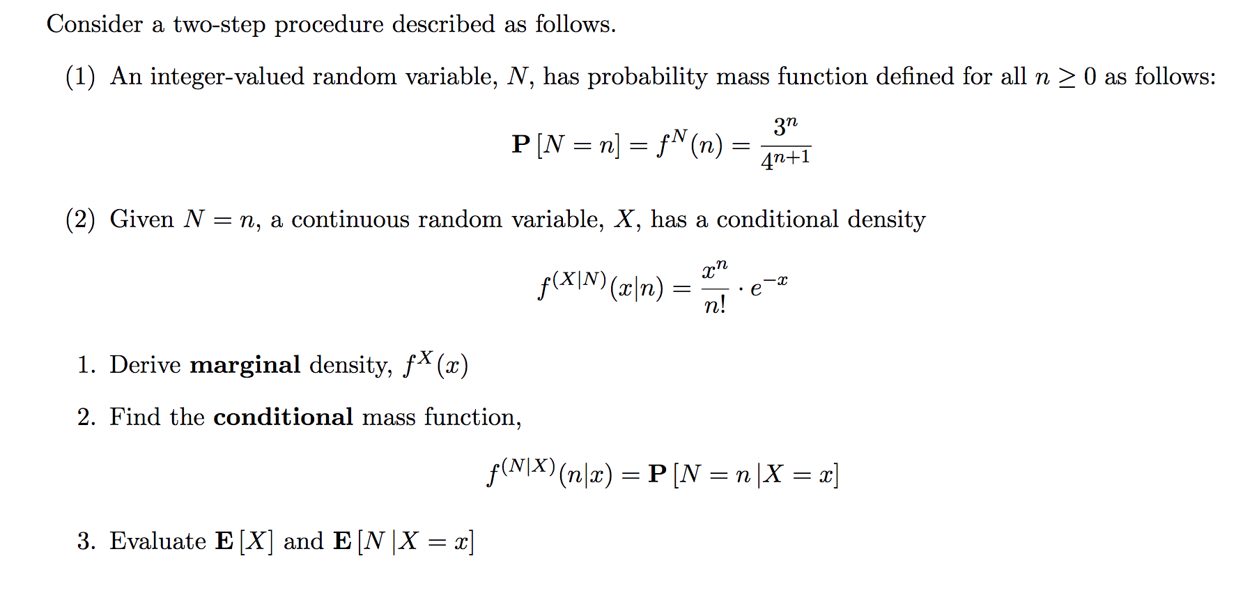 Solved Consider a two-step procedure described as follows. | Chegg.com
