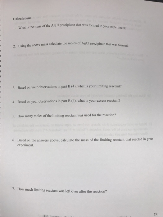 Solved EXPERIMENT 3A NG REACTANTS: WHICH REACTANT IS | Chegg.com
