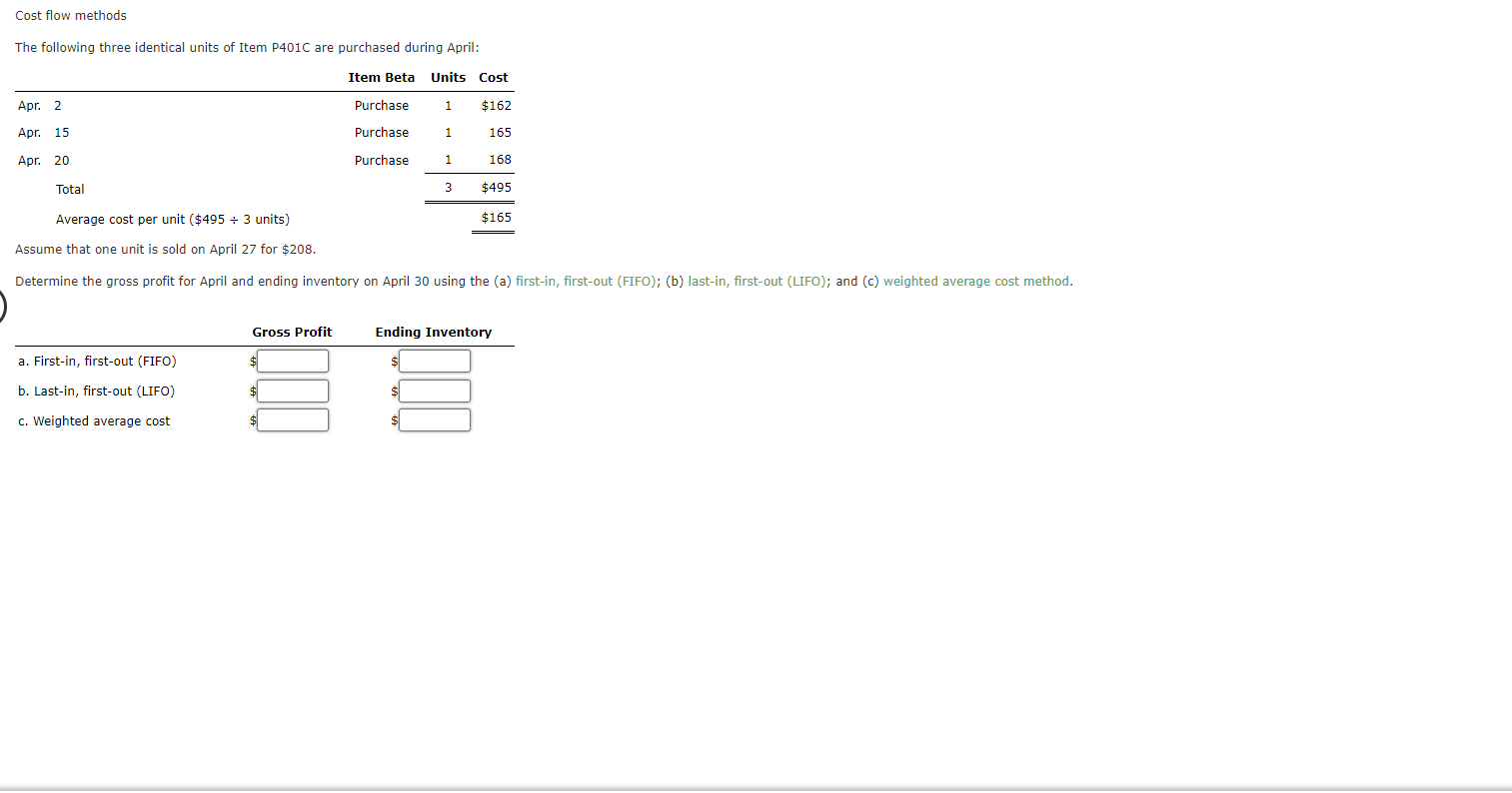 Solved Cost flow methods The following three identical units | Chegg.com