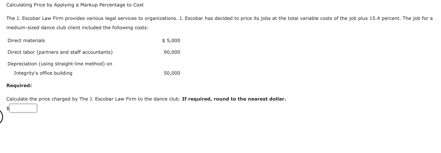 Solved Calculating Price by Applying a Markup Percentage to | Chegg.com