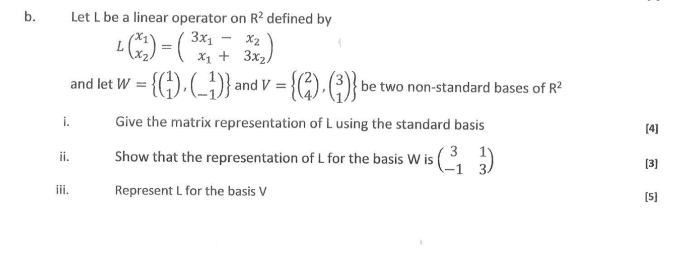 Solved Let L be a linear operator on R2 defined by | Chegg.com
