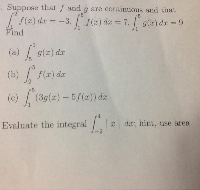 Solved Suppose That F And G Are Continuous And That 12 F 