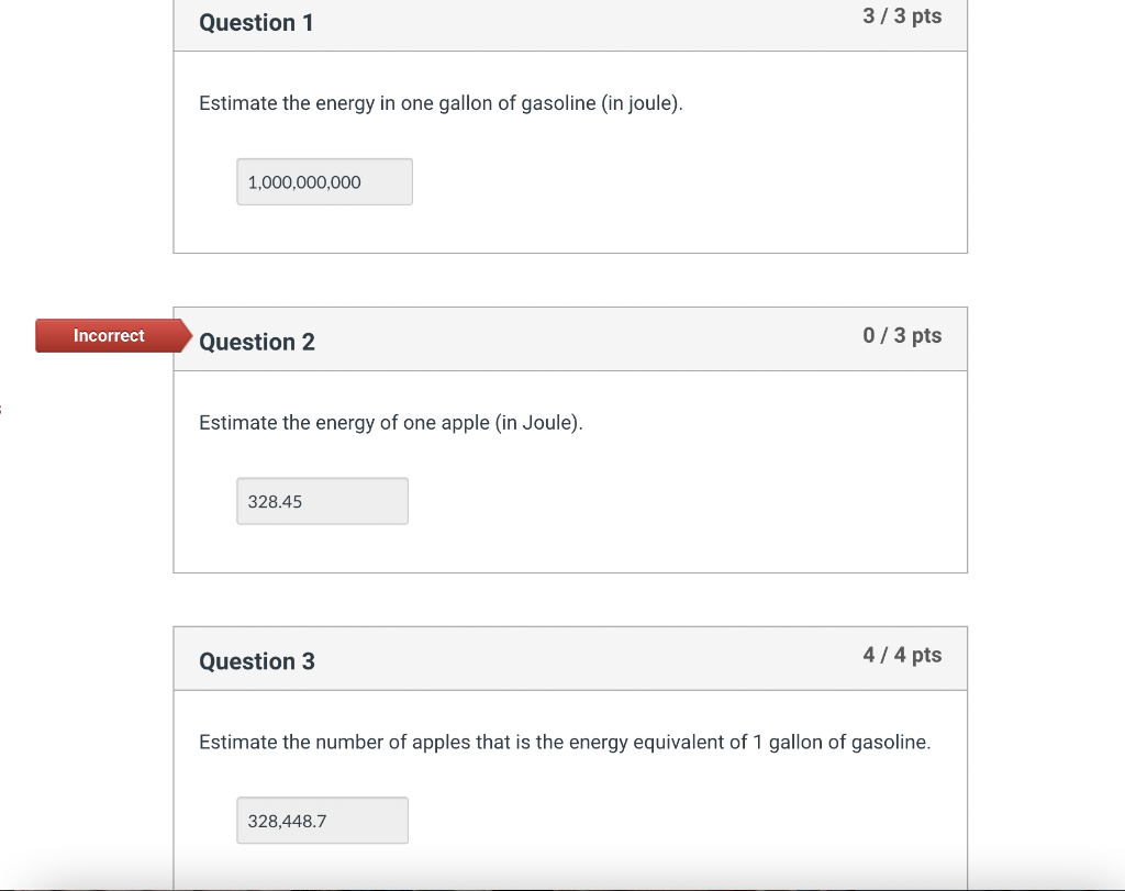 Solved Estimate the energy in one gallon of gasoline (in | Chegg.com