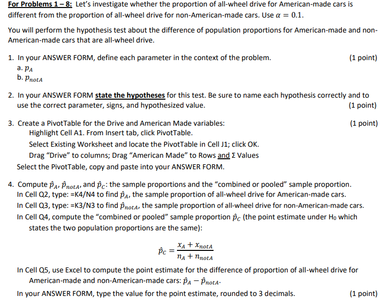 For Problems 1-8: Let's investigate whether the | Chegg.com