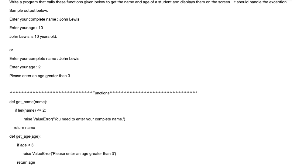 Solved Write A Program That Calls These Functions Given 