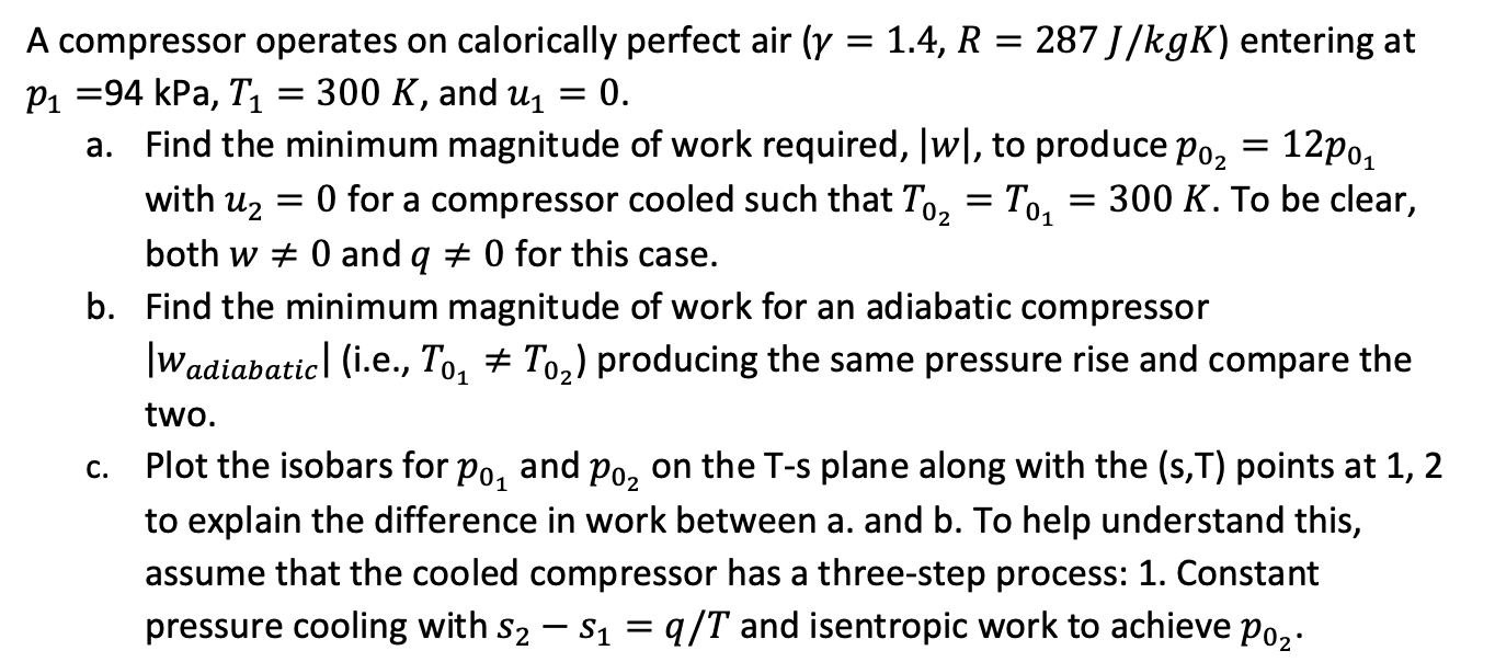 Solved = = = with U2 = = = 01 A compressor operates on | Chegg.com