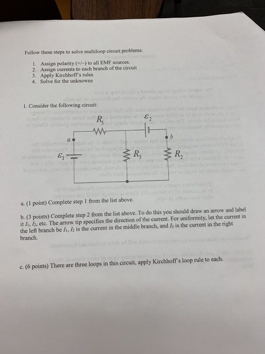 Solved Follow these steps to solve multiloop circuit | Chegg.com