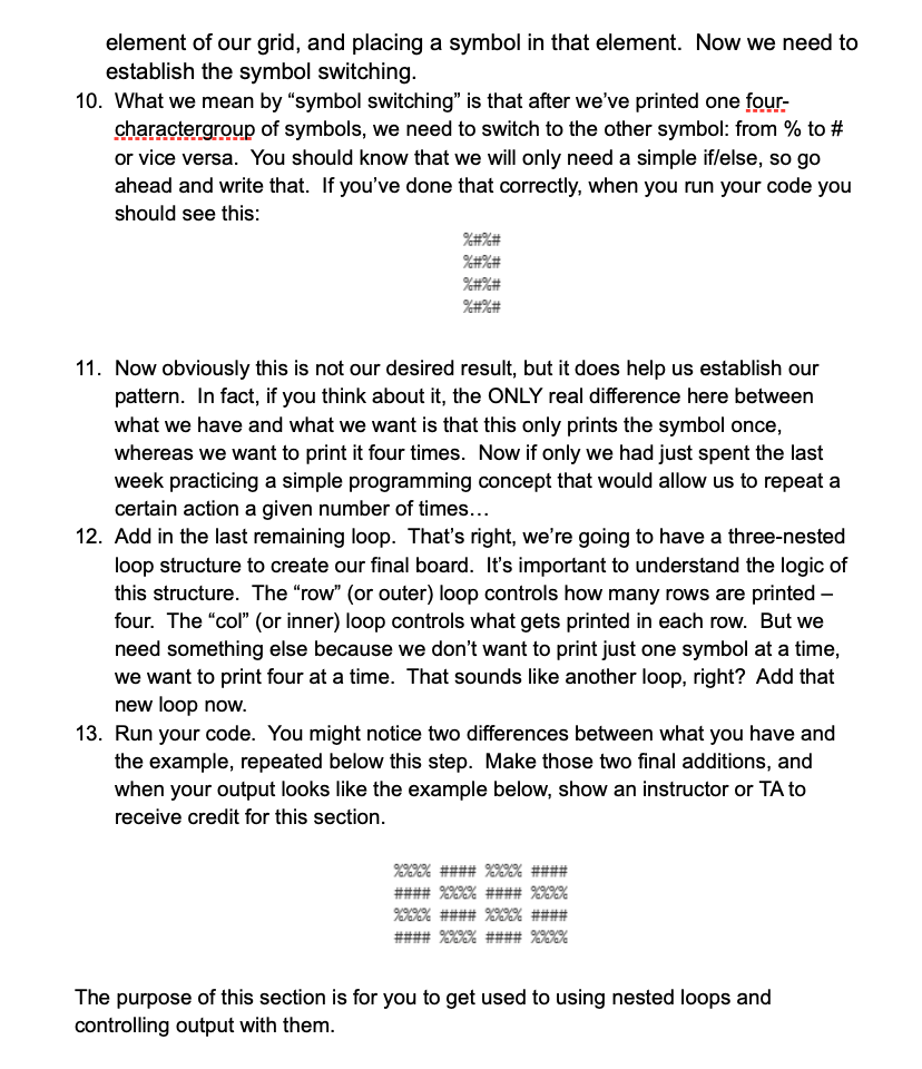 Solved Part A: Building a text-based checkerboard 1. A | Chegg.com