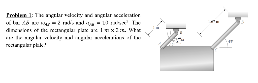 Solved Problem 1: The angular velocity and angular | Chegg.com
