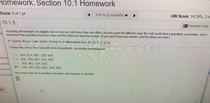 Solved Omework Section 10 1 Homework Score 0 Of 1 Pt 43 Of