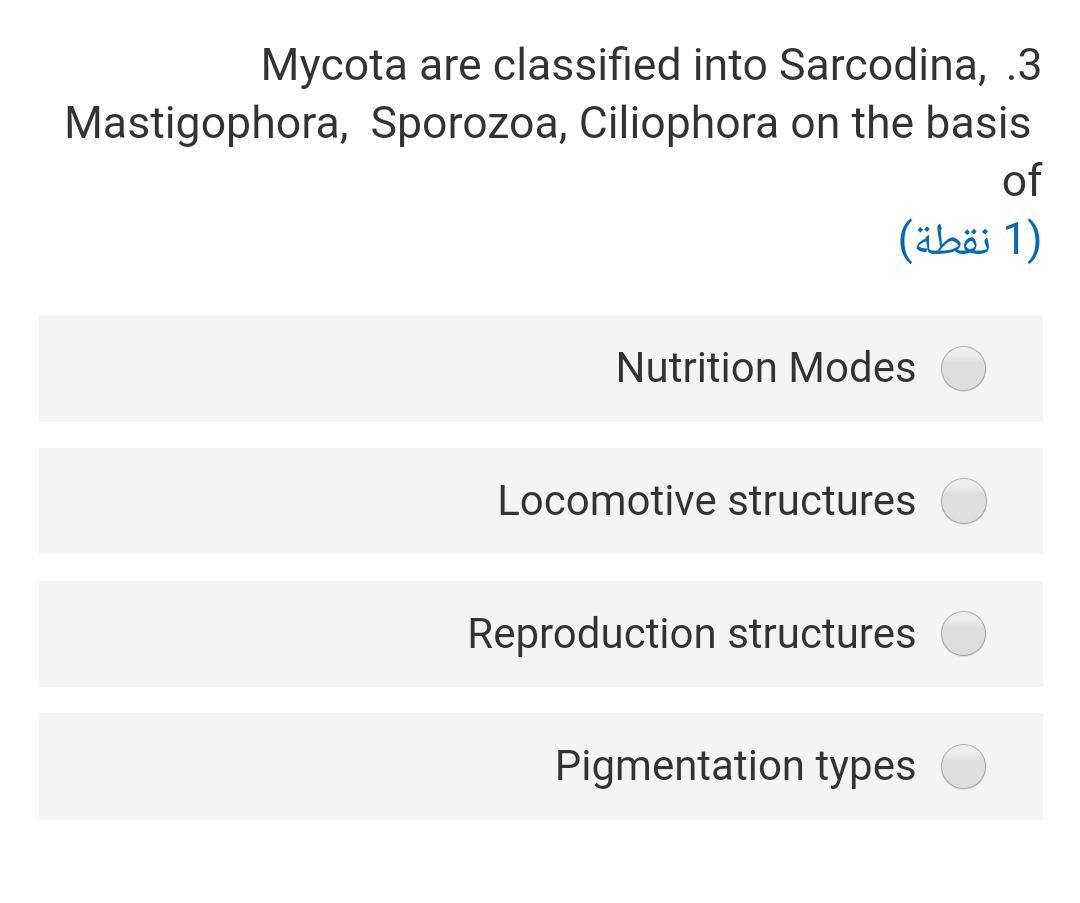 Solved Mycota are classified into Sarcodina, .3 | Chegg.com