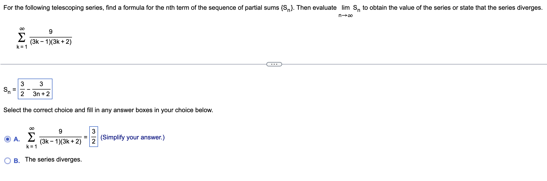 Solved For the following telescoping series, find a formula | Chegg.com