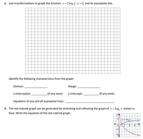 Solved 1. Use transformations to graph the function | Chegg.com