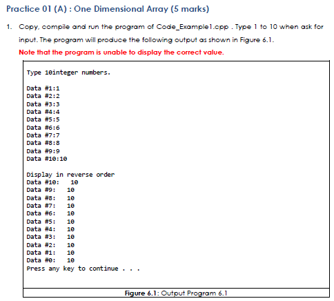 Solved Practice 02: Working with array of character (10 | Chegg.com