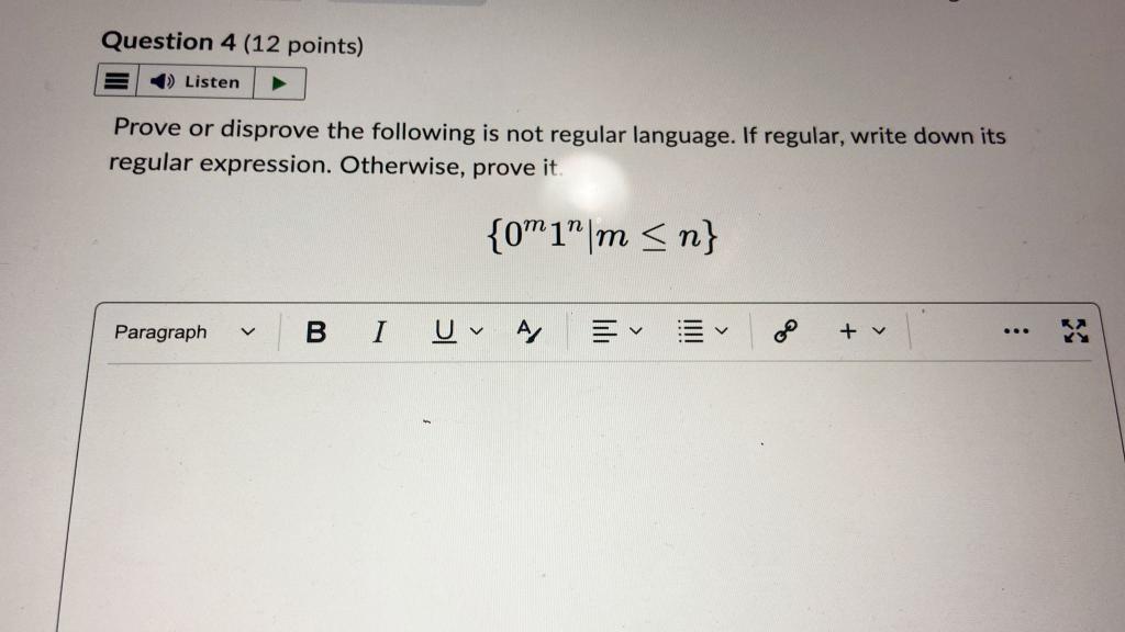 Solved Question 4 (12 points) Listen Prove or disprove the | Chegg.com