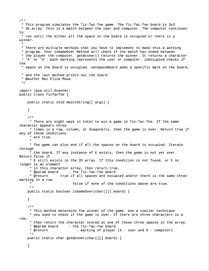 Solved Week 11 Activity 2 - Tic-Tac-Toe Write an application | Chegg.com