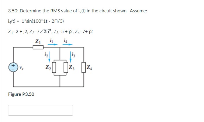 Solved 3 50 Determine The Rms Value Of I2 T in The
