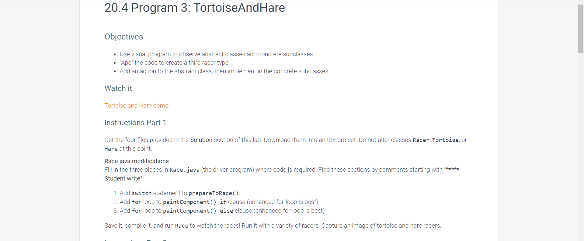 Solved Objectives - Use visual program to observe abstract | Chegg.com