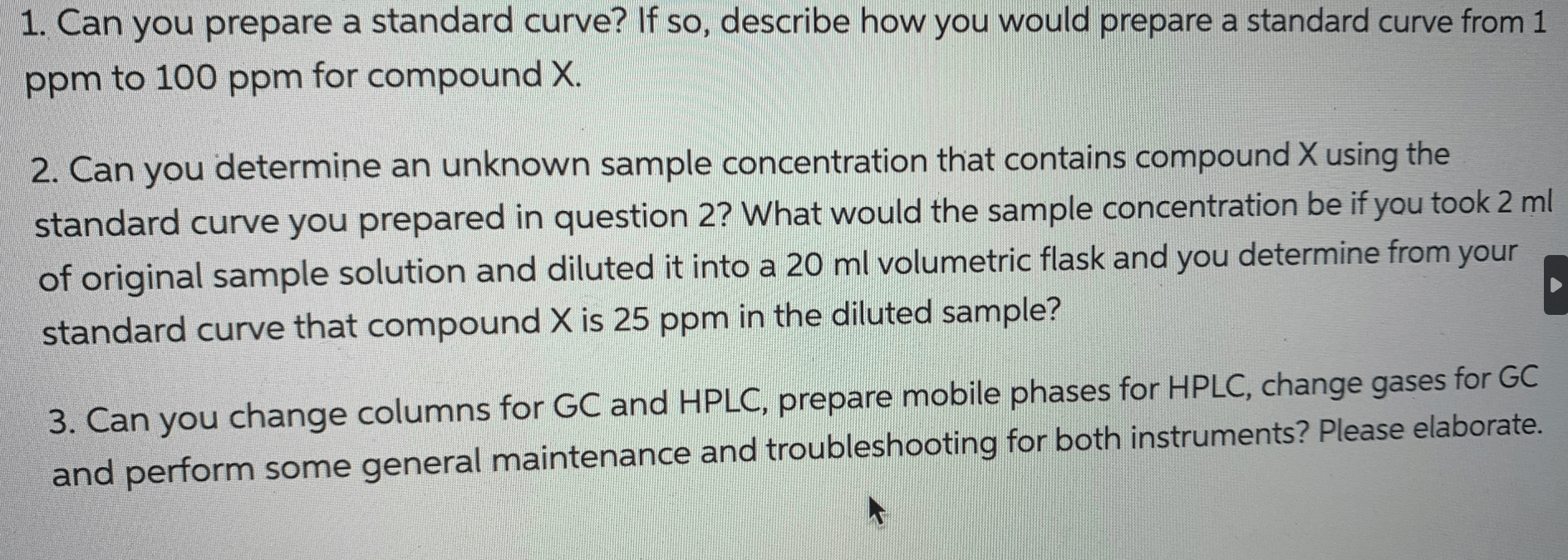Solved 1. Can you prepare a standard curve? If so, describe | Chegg.com