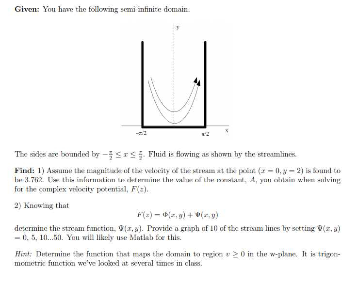 Solved Find. A Find the stream function "psi" (x,y) hint: | Chegg.com