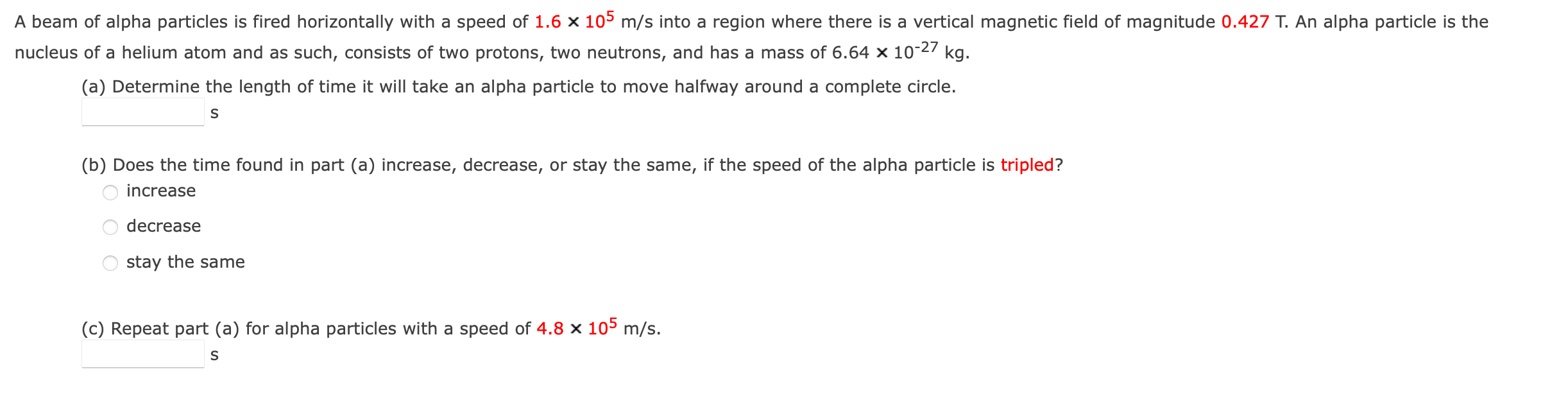 Solved A beam of alpha particles is fired horizontally with | Chegg.com