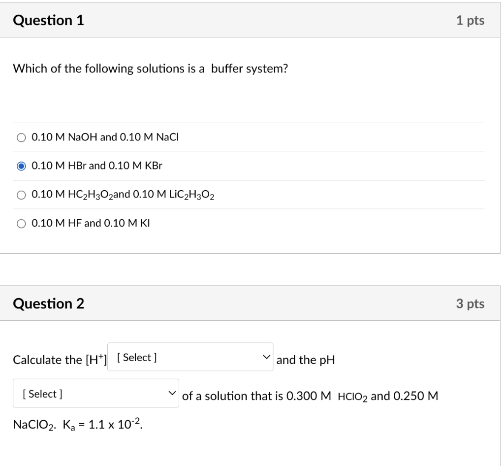 Solved Which of the following solutions is a buffer system? | Chegg.com