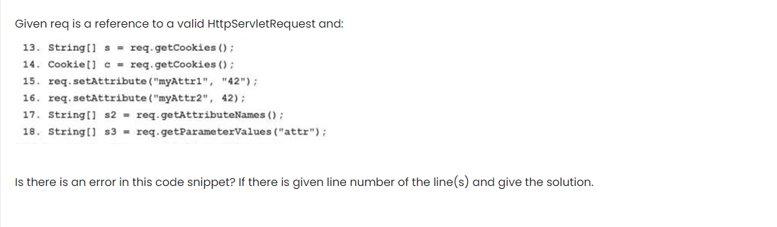 Solved Given req is a reference to a valid | Chegg.com