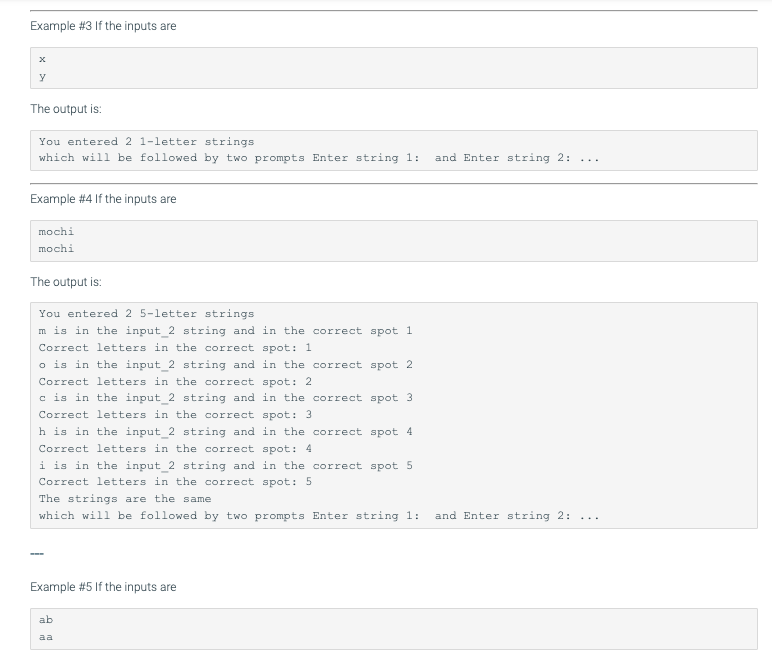 Solved Ask a user to repeatedly enter the two stings. Keep | Chegg.com
