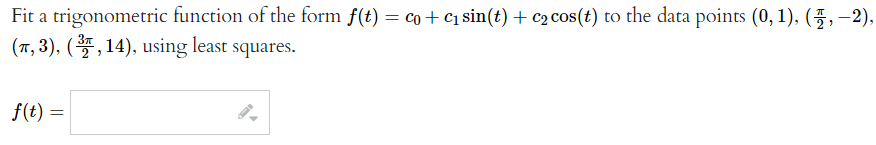 Solved Fit a trigonometric function of the form | Chegg.com